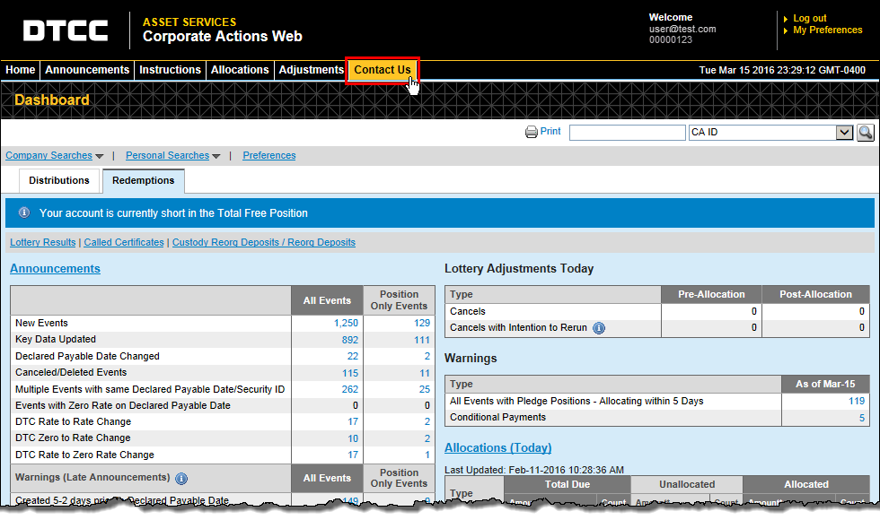 Submitting an Event Inquiry