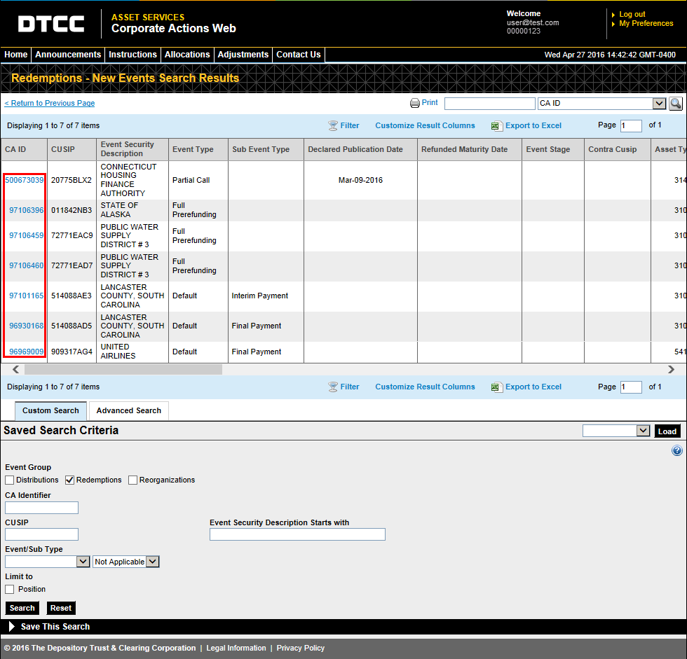 Viewing Announcements