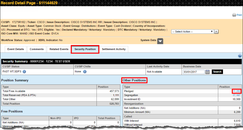 Pledge Detail Window