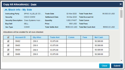 Copy One or More Allocations (Executing Brokers)