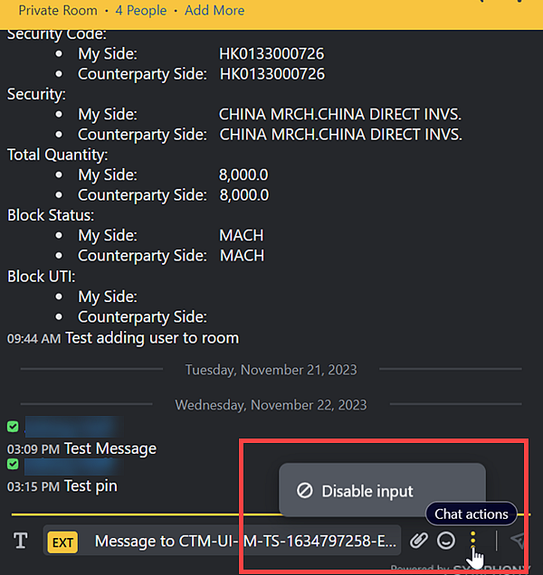 Disabling Input in a Chat Room
