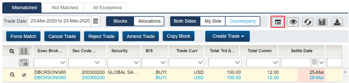 CTM User Interface: L2 Matching and Summary View