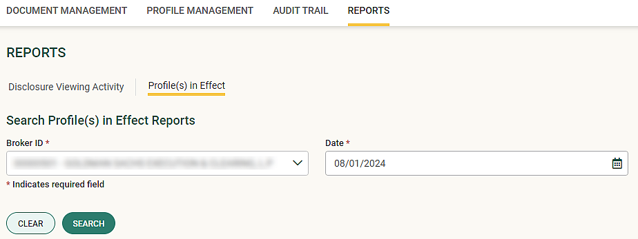 Profiles in Effect Report